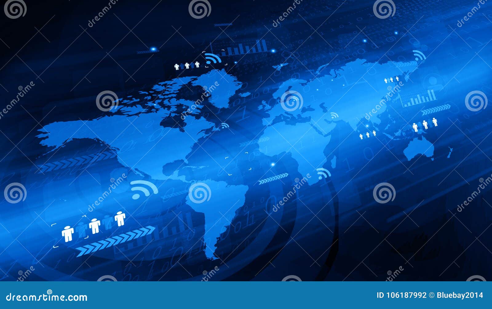 Global internet technology stock illustration. Illustration of ...