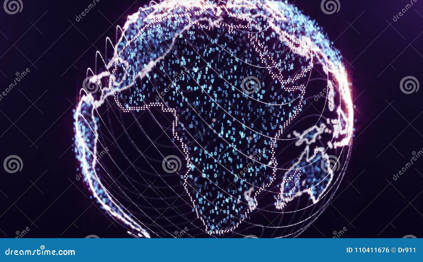 Digital World Globe Loop stock footage. Video of planet - 110411676