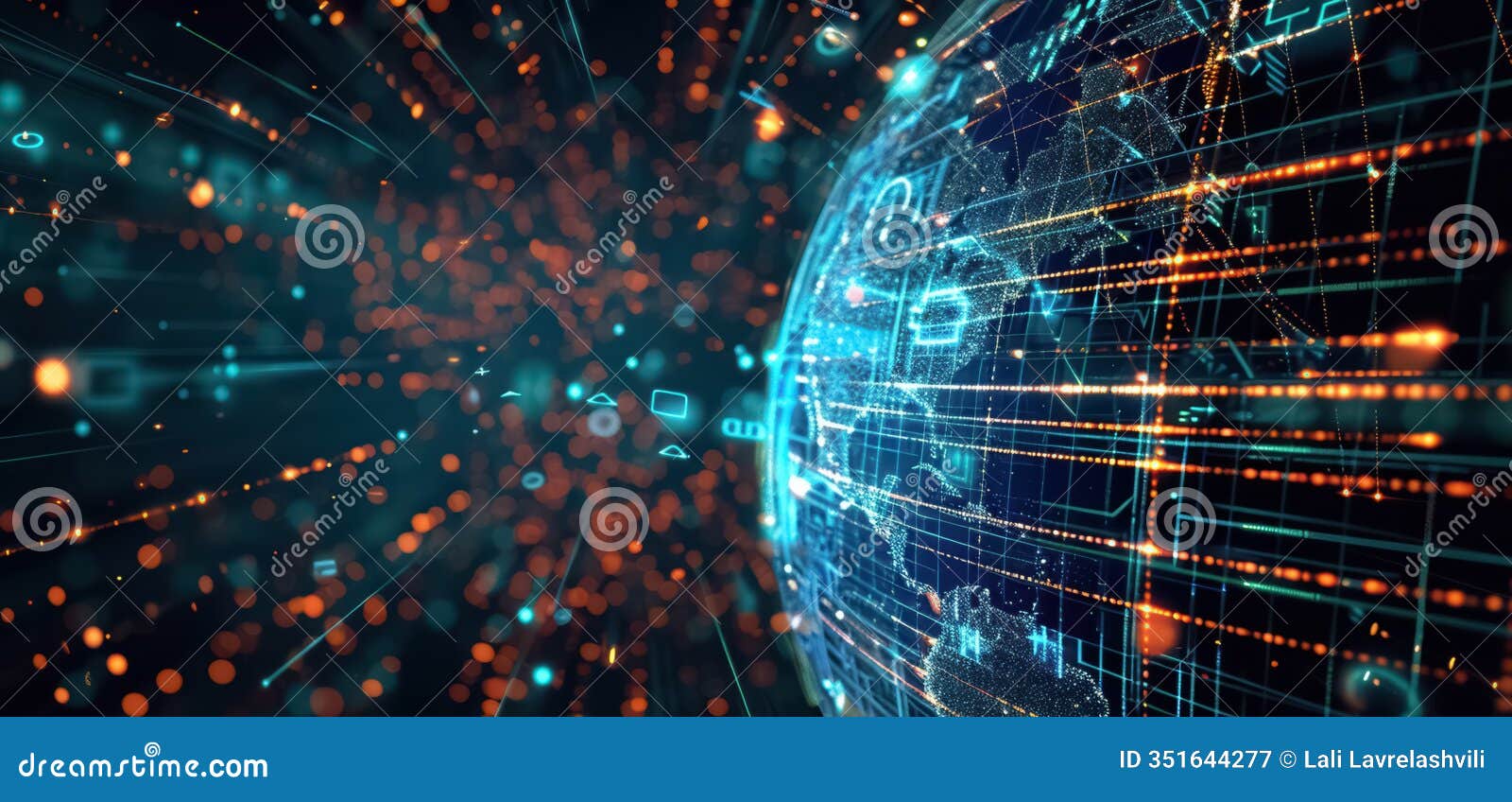 Digital World Globe Out of Control, Super Fast Data Transfer in a Mad ...