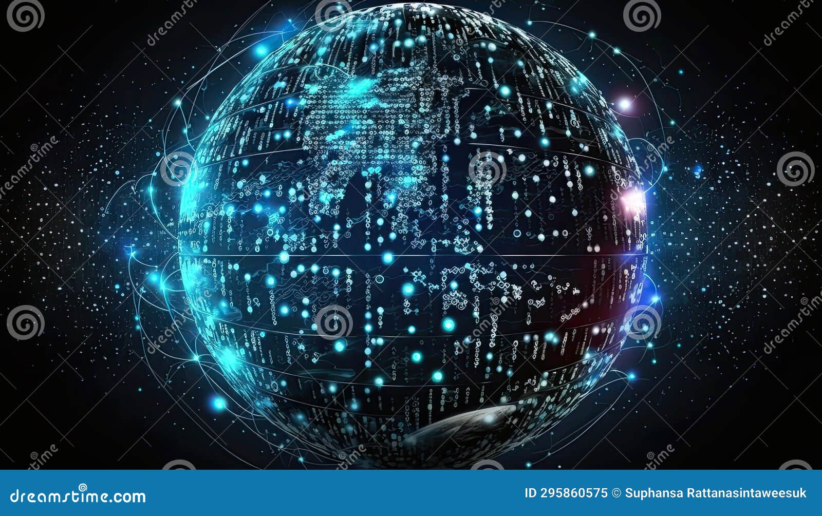 Digital World Globe , Technology Concept Stock Image - Image of ...