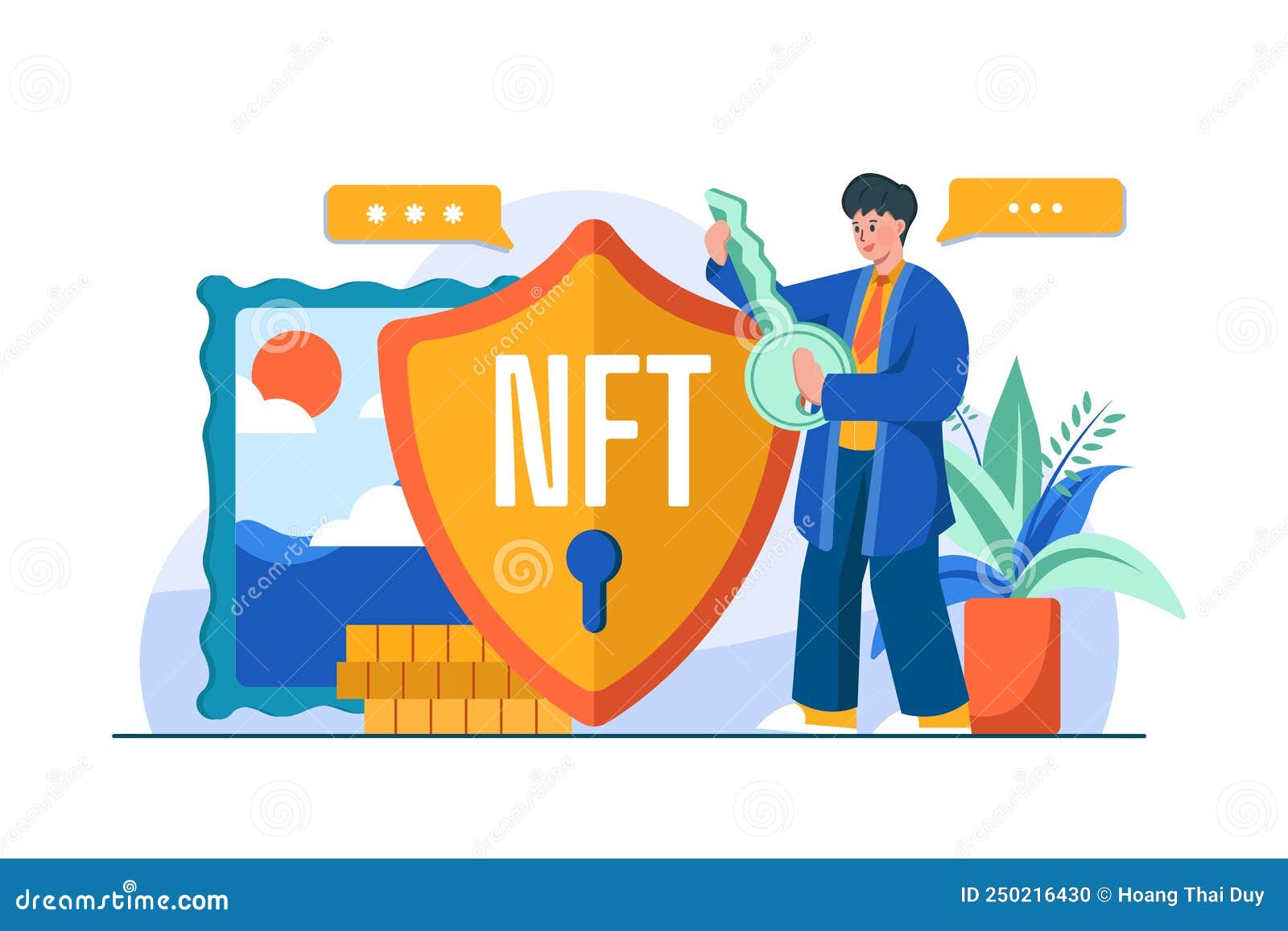 Digital World Illustration Concept. Flat Illustration Isolated on White ...