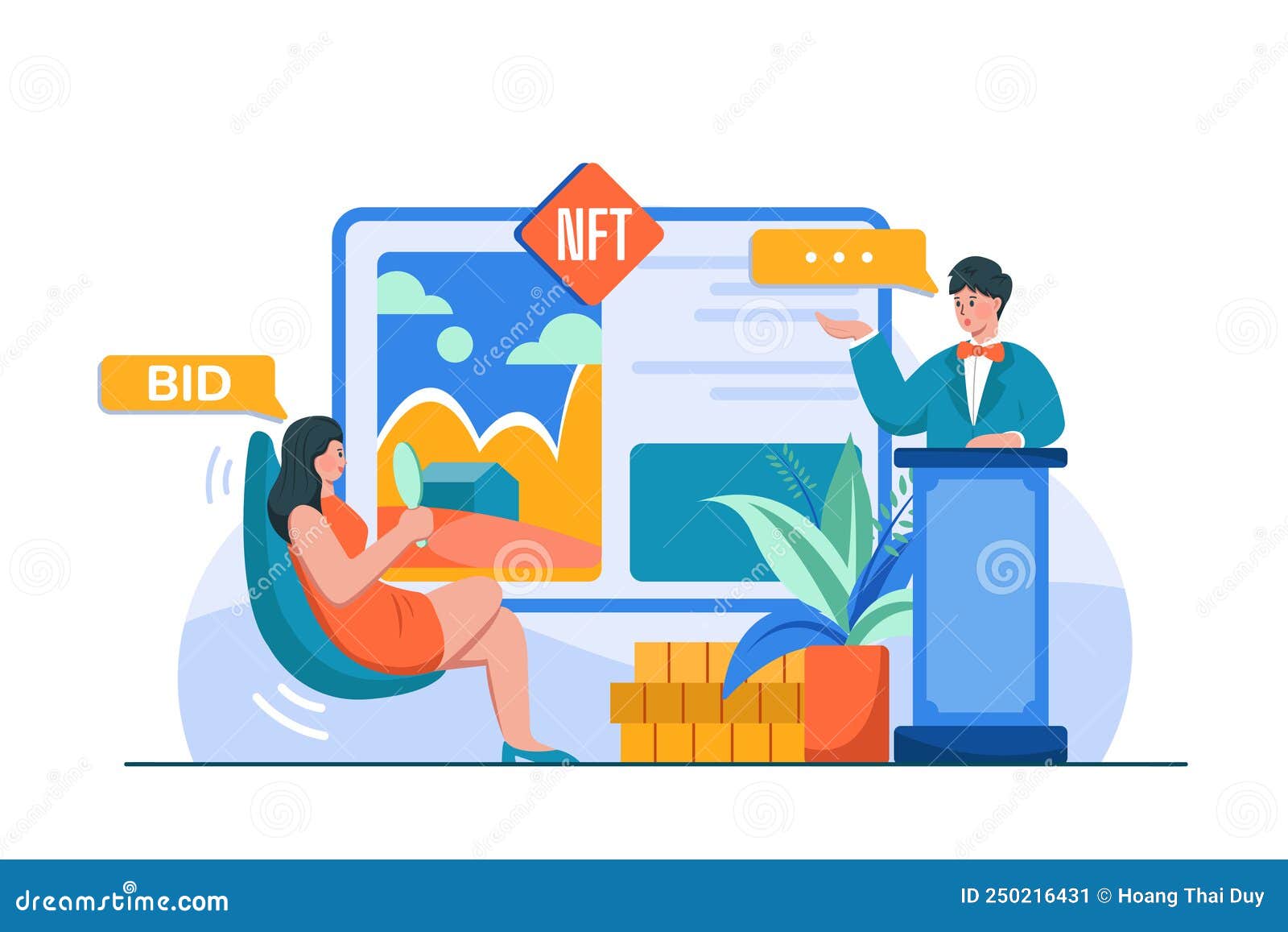 Digital World Illustration Concept. Flat Illustration Isolated on White ...
