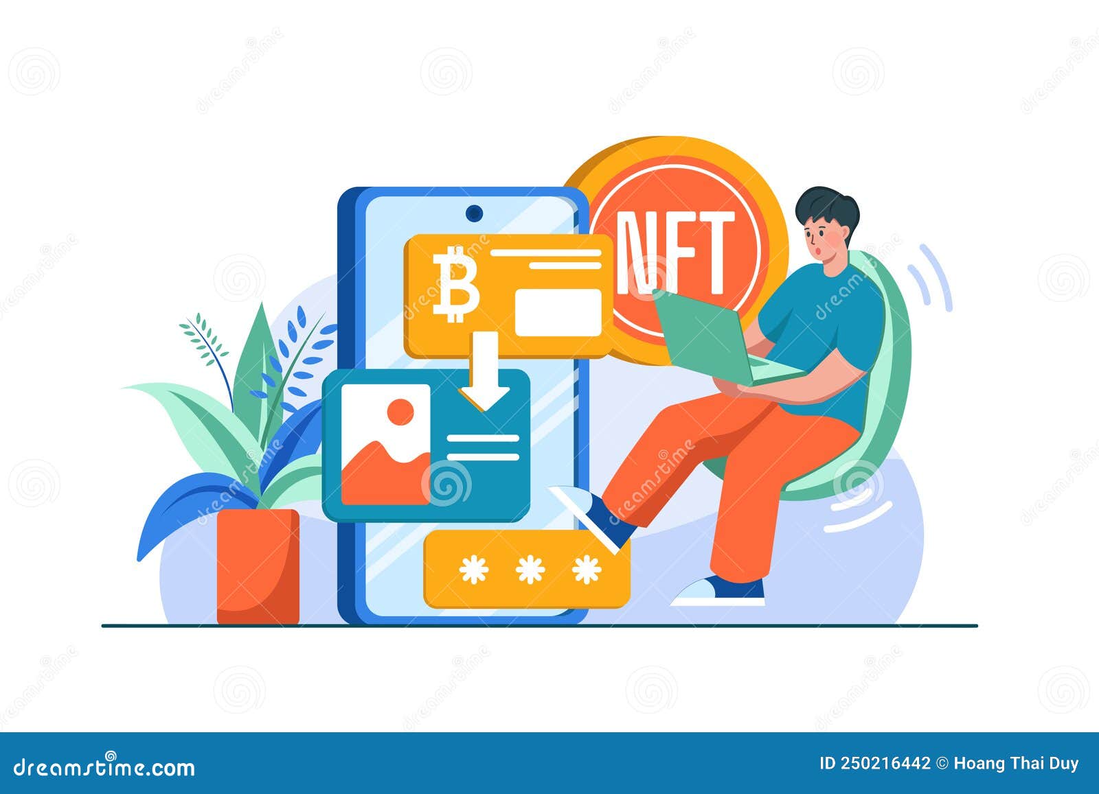 Digital World Illustration Concept. Flat Illustration Isolated on White ...