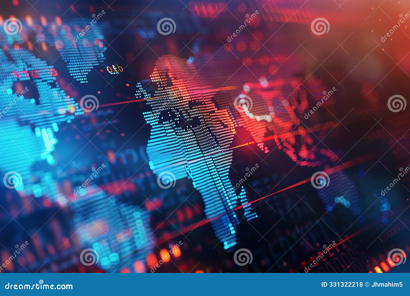 Digital World Map stock illustration. Illustration of reality - 331322218