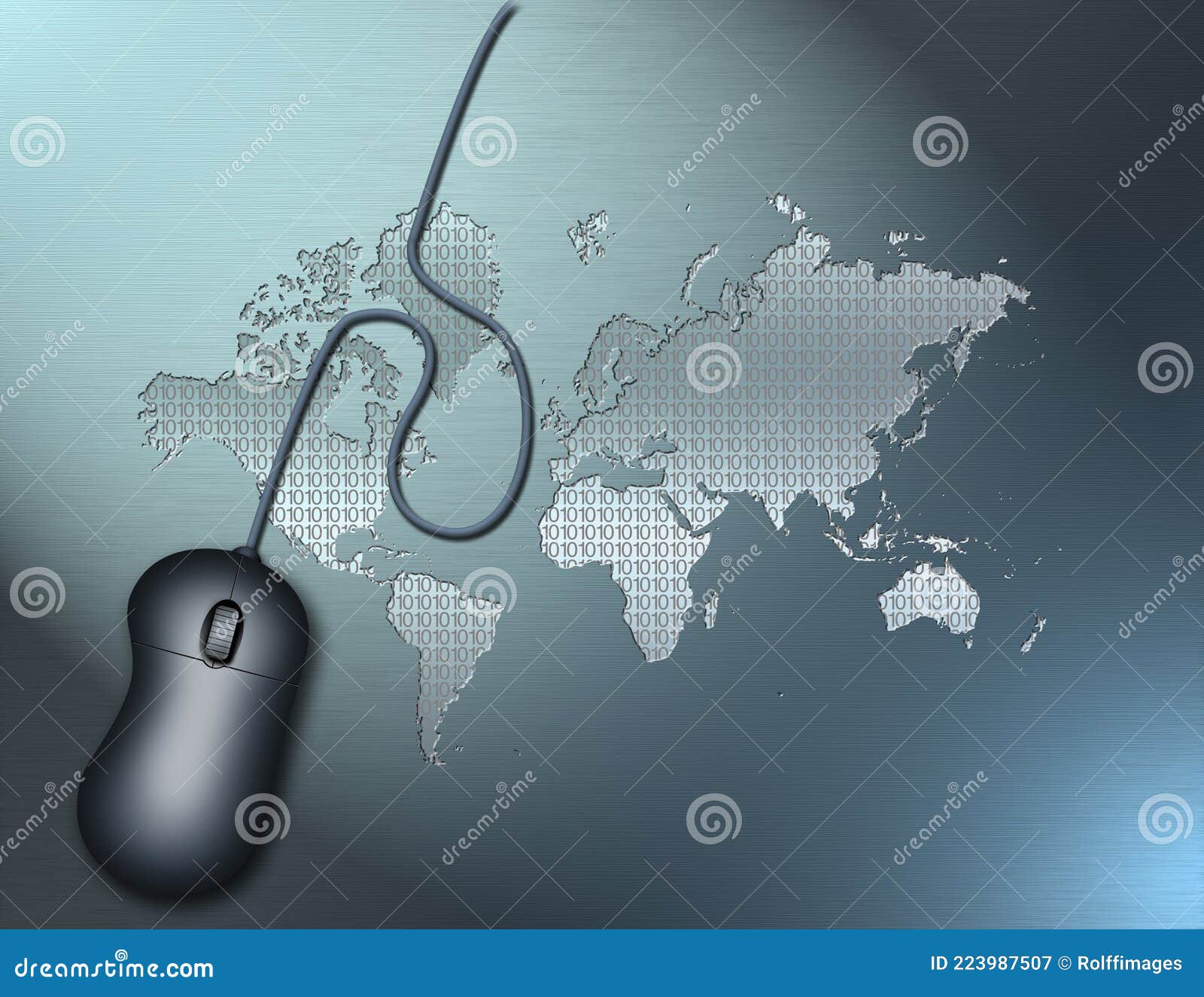 Digital World and Computer Mouse Stock Illustration - Illustration of ...