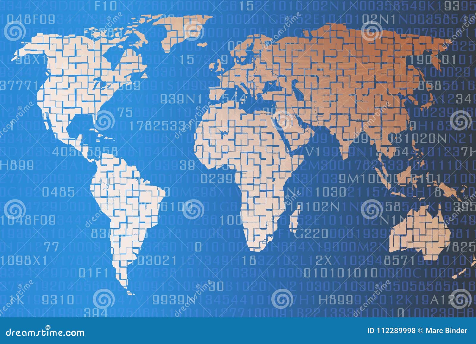 The Digital World Map of the Earth Now Stock Illustration ...