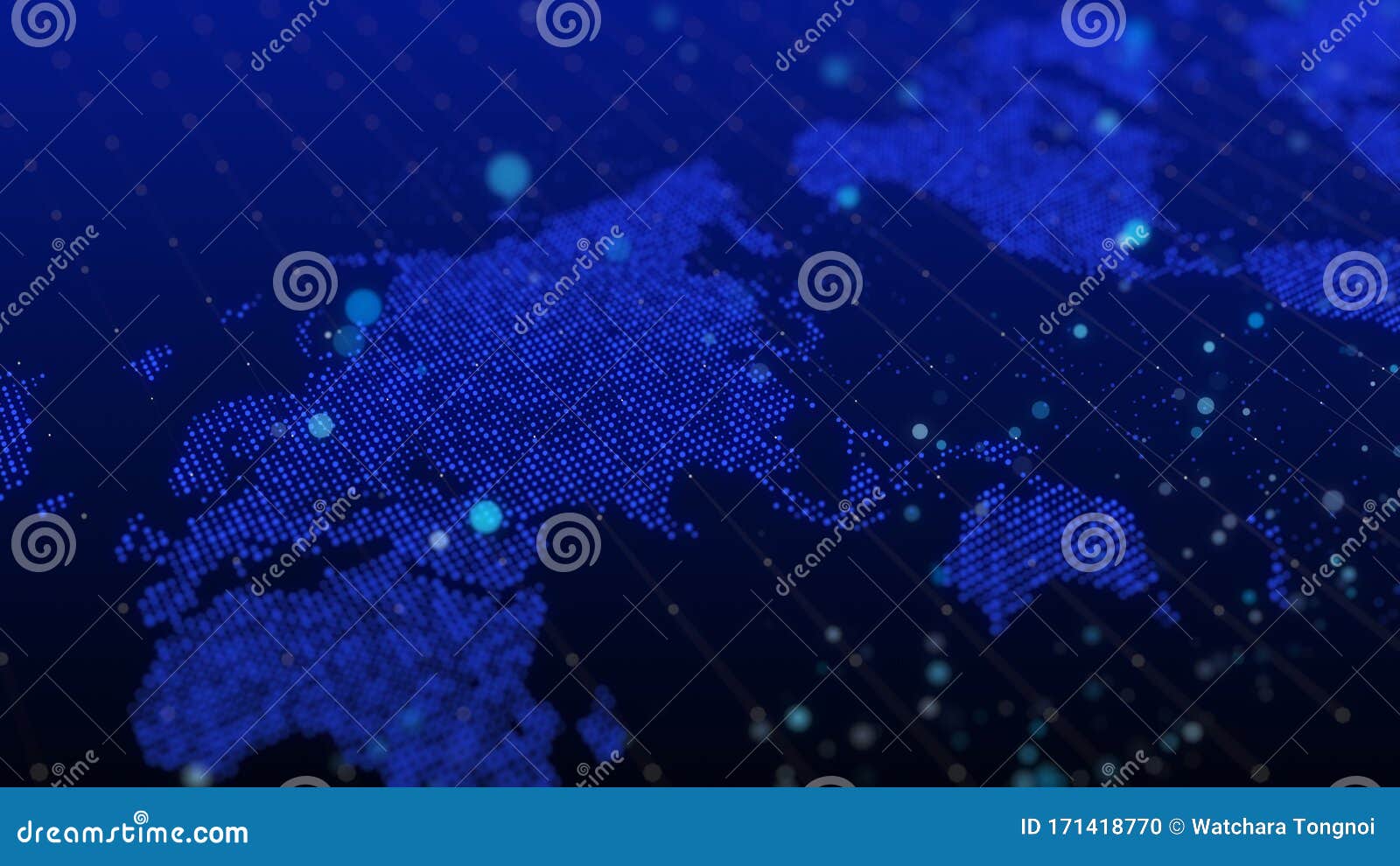 Digital World Map Future Abstract Background Big Data Technology Stock ...
