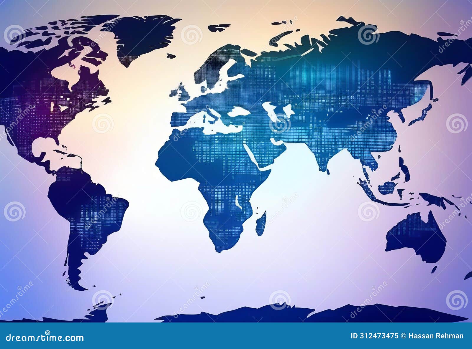 Digital World Map Future Cyber Abstract Background Big Data Technology ...