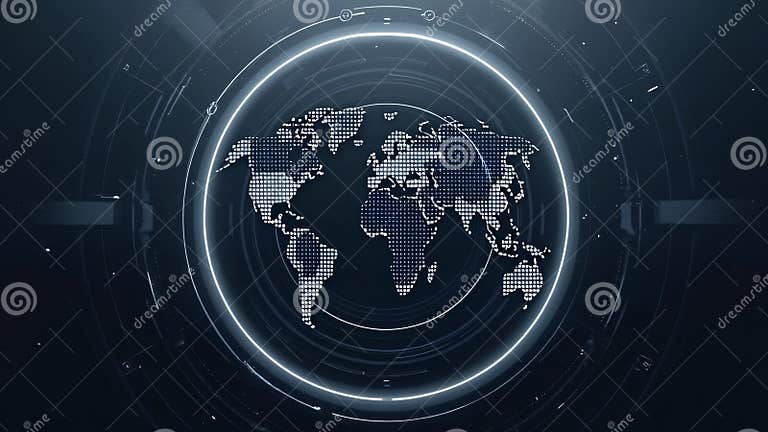 Digital World Map, Futuristic Global Network, Good Resolution Stock Photo Stock Illustration ...