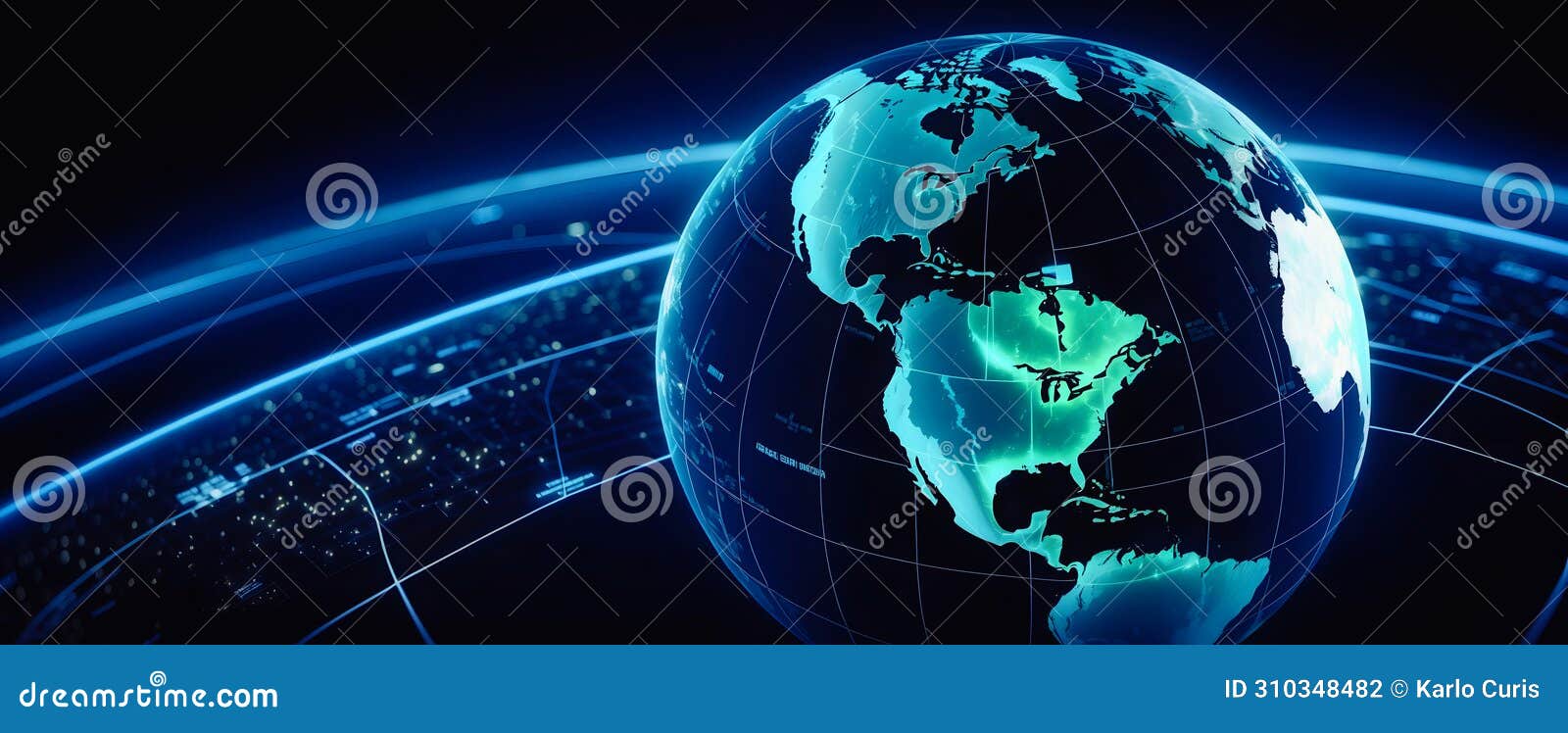 Digital World Map, Globe, Concept of Global Connection, Network and ...