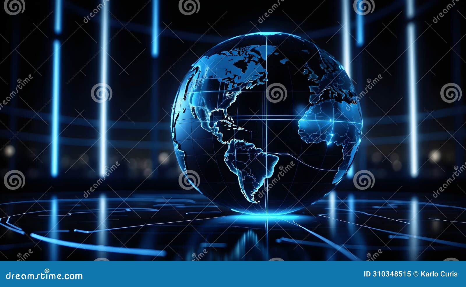 Digital World Map, Globe, Concept of Global Connection, Network and ...