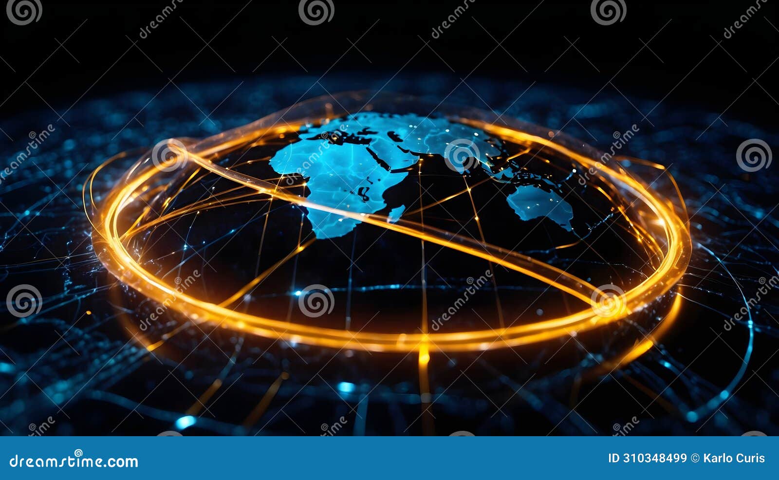Digital World Map, Globe, Concept of Global Connection, Network and ...