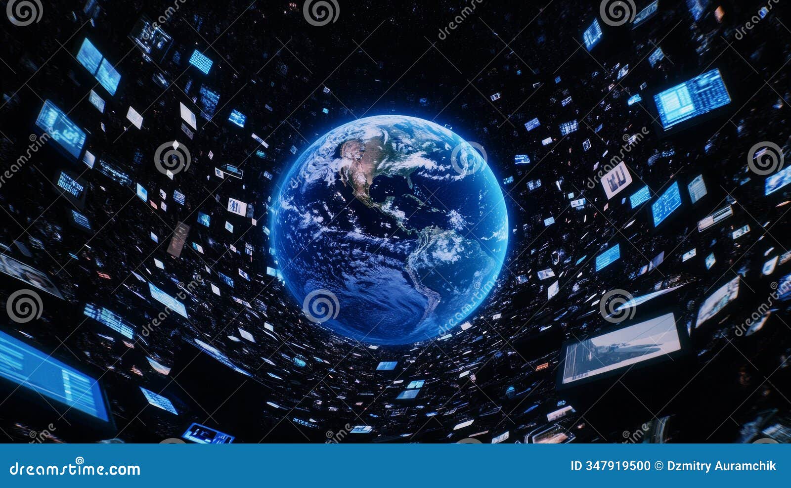 A Digital World Map with Interconnected Data Points and Displays ...