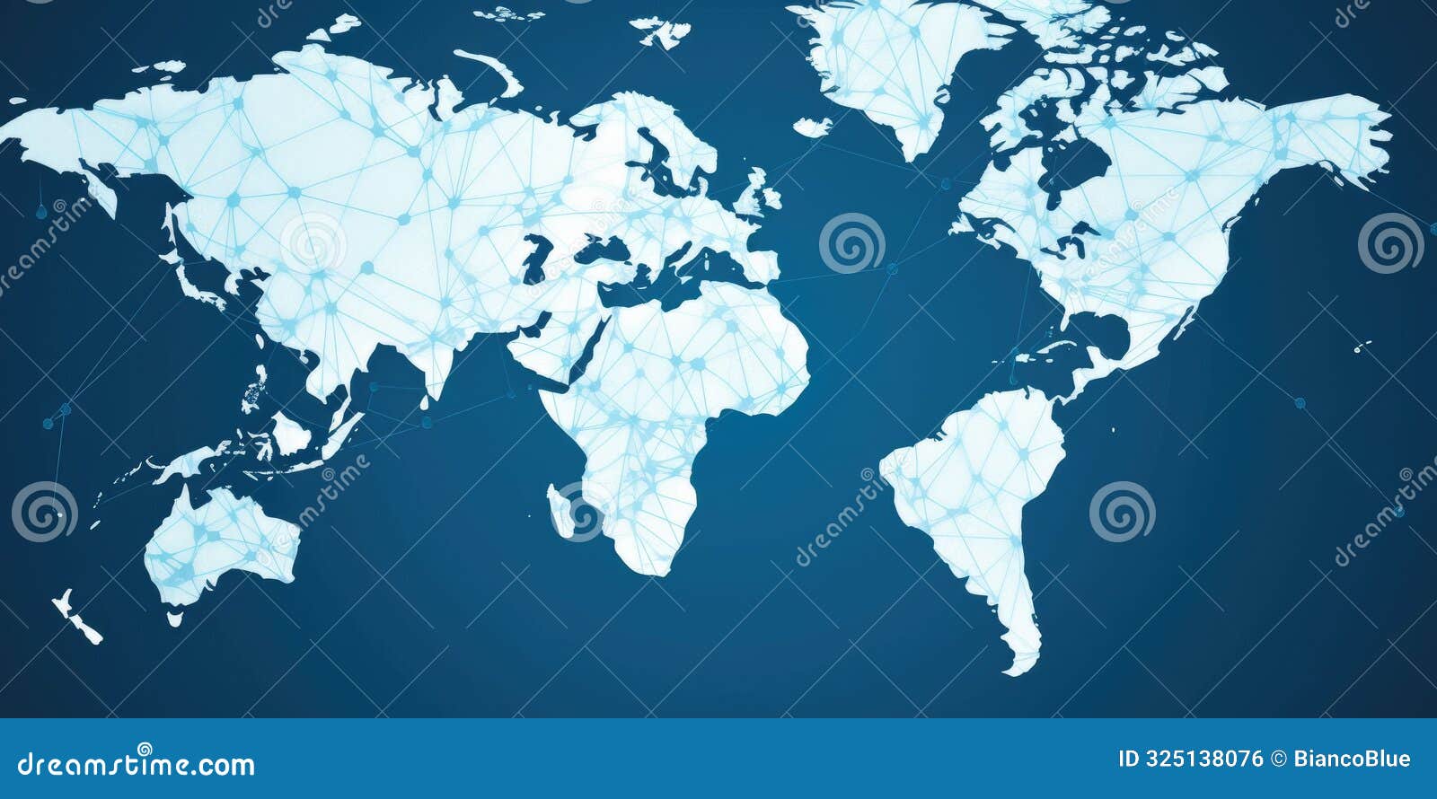 World Map in Low Poly Design with Network Lines on a Dark Background ...