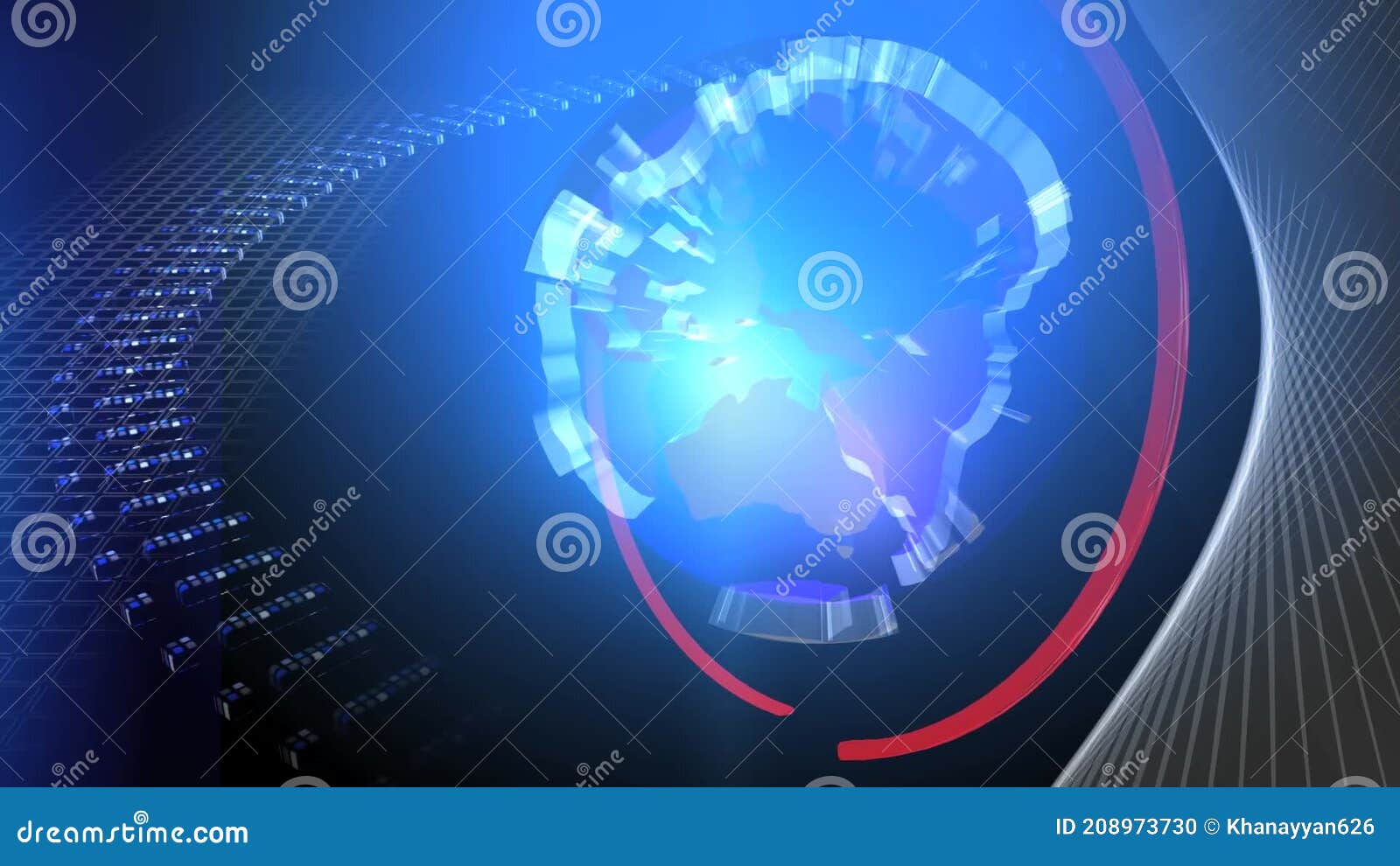 Digital World Map News Studio Stock Footage - Video of globe, travel ...