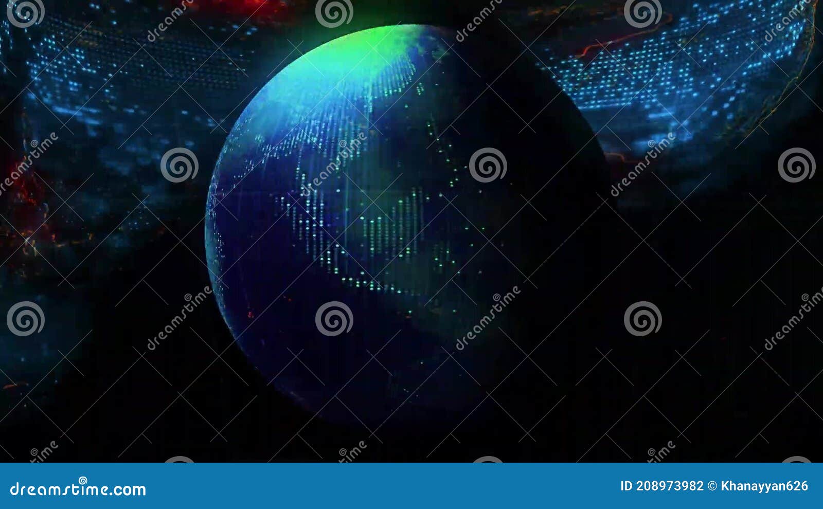 Digital World Map News Studio Stock Footage - Video of land, white ...