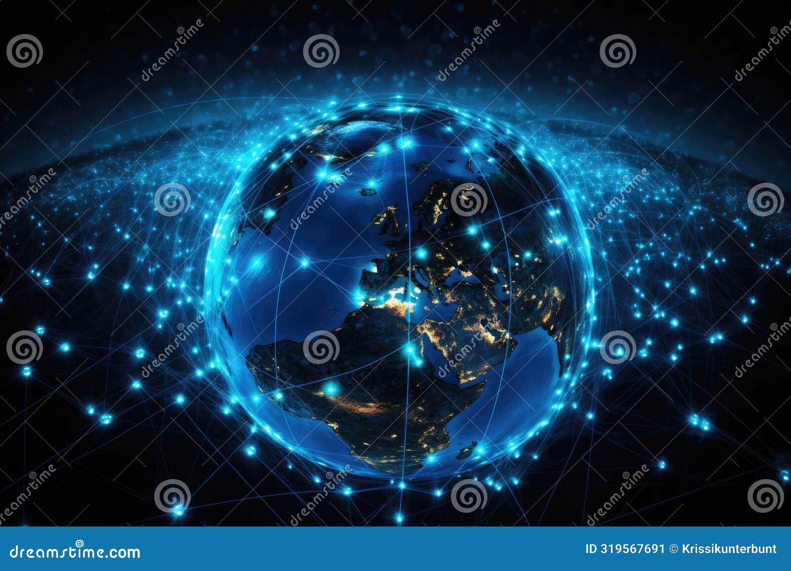 Digital World Network International AI Generated Stock Image - Image of ...