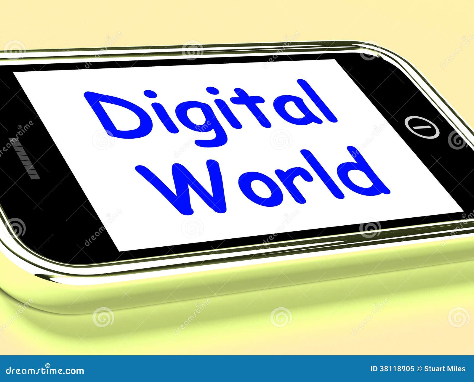 Digital World on Phone Means Connection Internet Web Stock Illustration ...