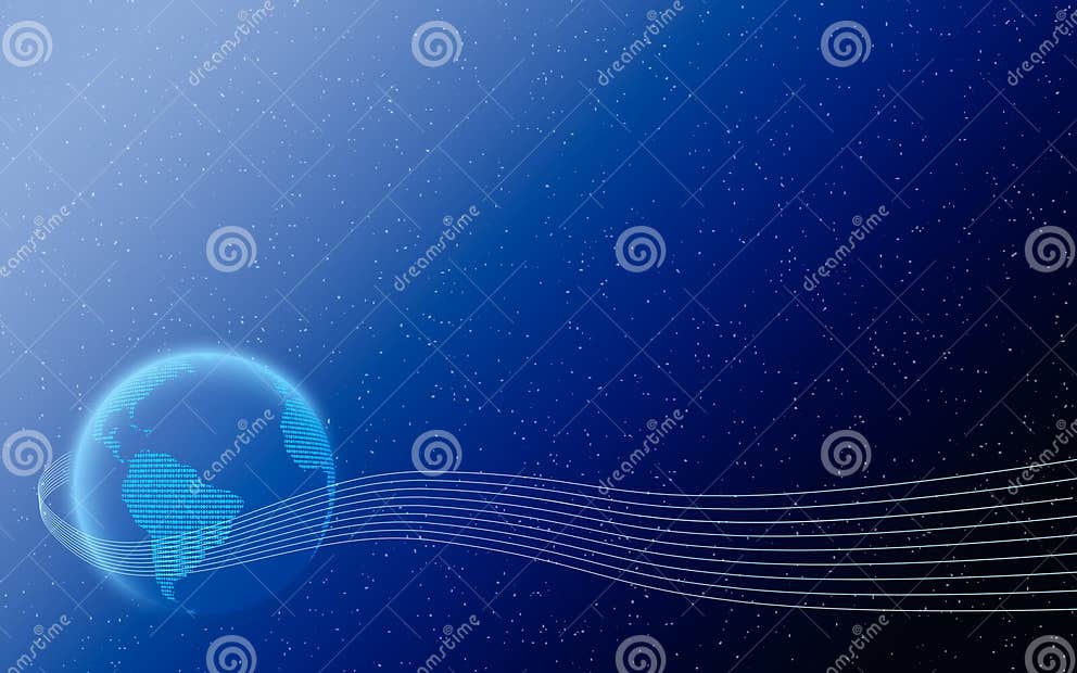 Digital World and Stars Background Stock Illustration - Illustration of ...
