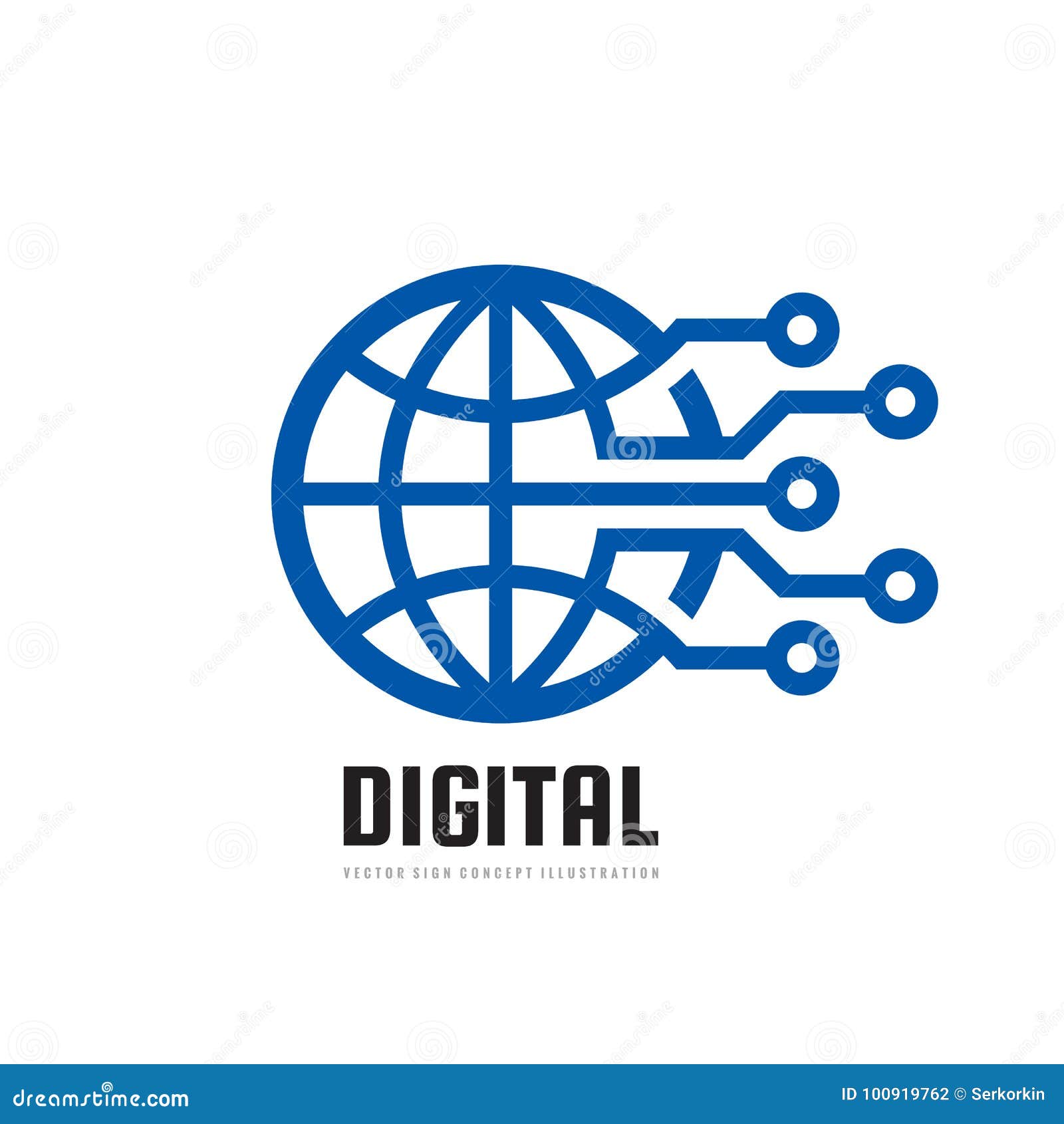 Digital World - Vector Business Logo Template Concept Illustration ...