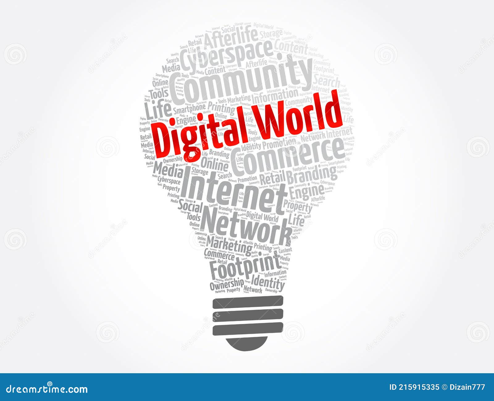Digital World Word Cloud, Technology Concept Background Stock ...