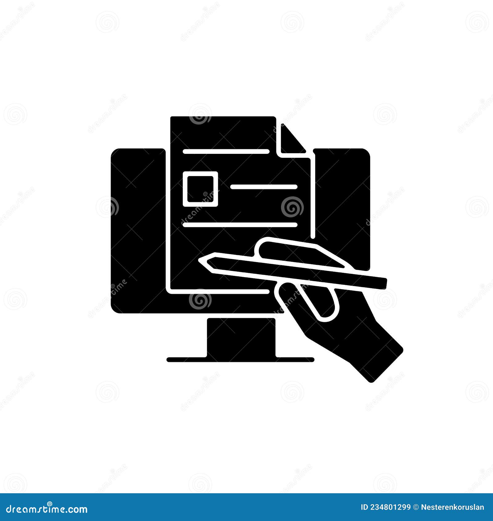 Digital Writing Black Glyph Icon Stock Vector - Illustration of concept ...