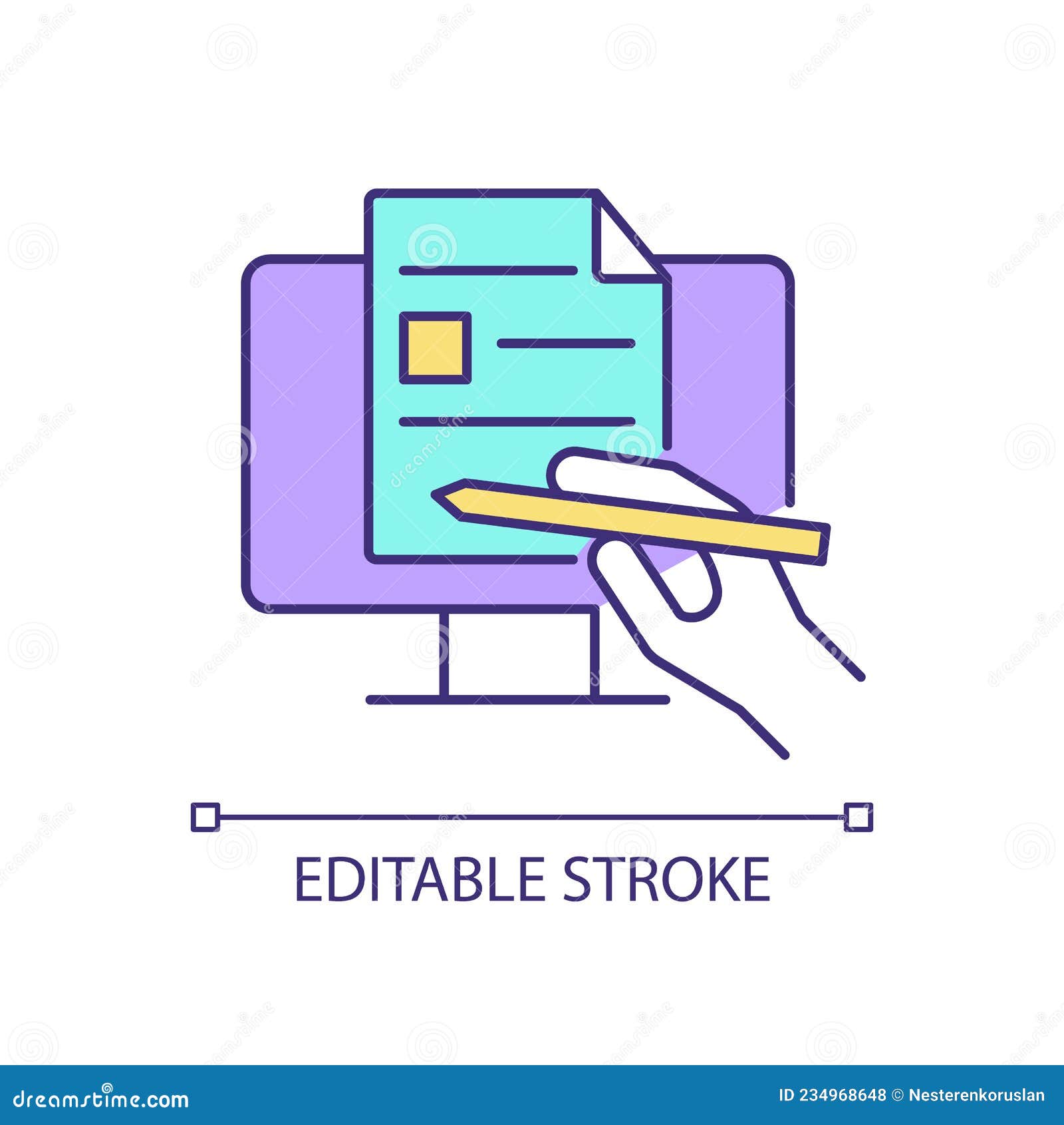 Digital Writing RGB Color Icon Stock Vector - Illustration of skill ...