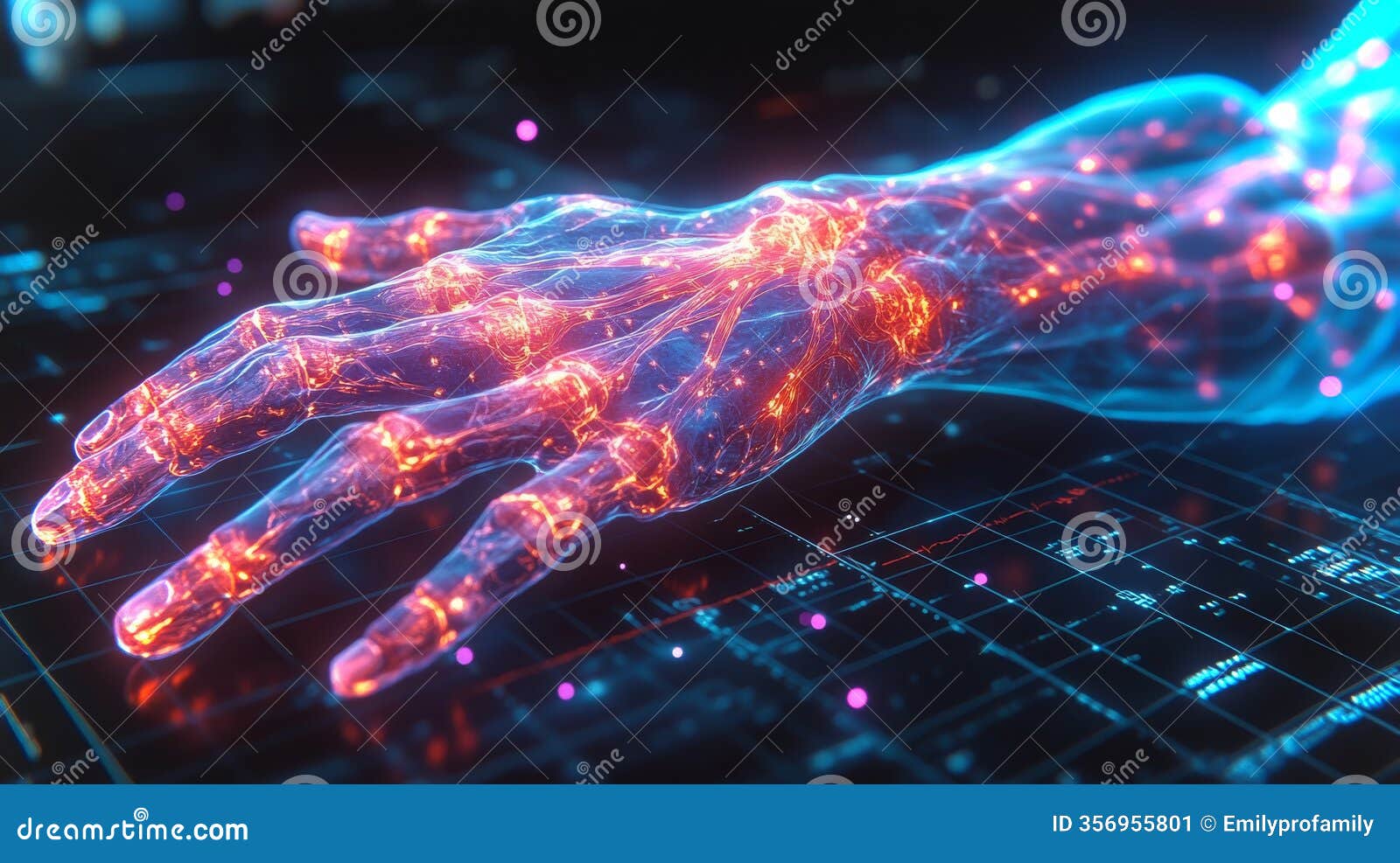Digital X-ray Visualization Of Human Forearm Anatomy With Highlighted ...