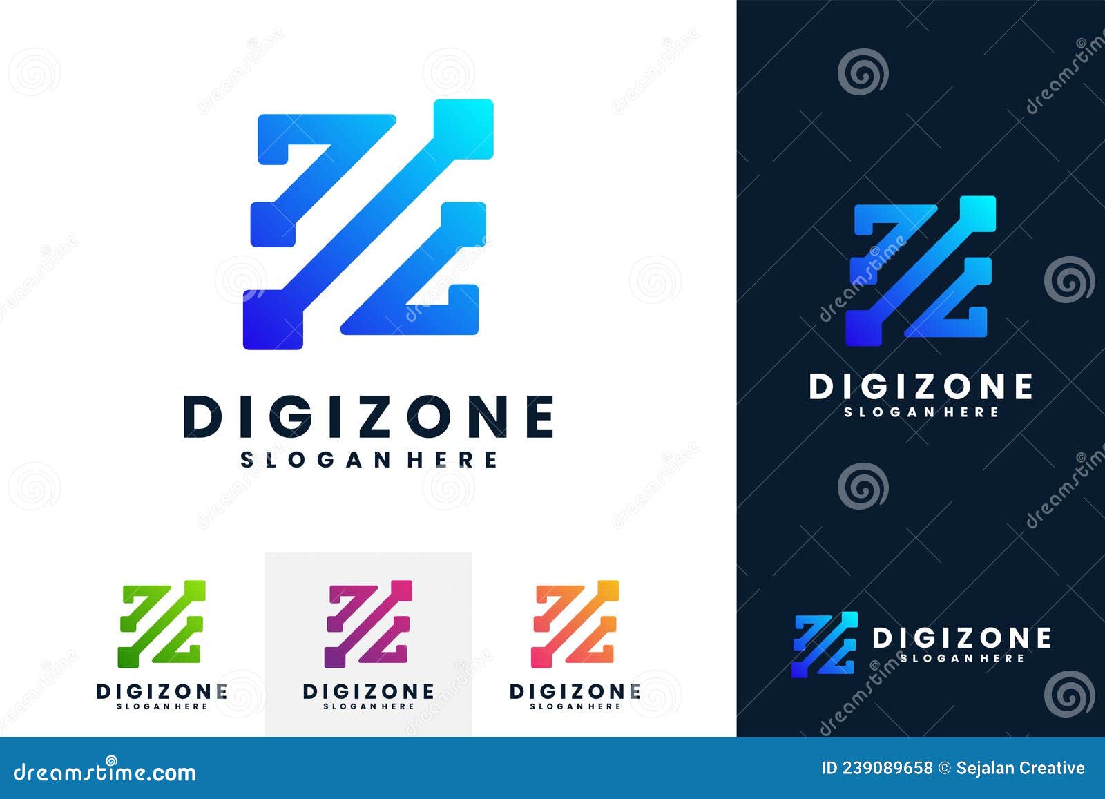 Digital Zone logo vector stock vector. Illustration of line - 239089658