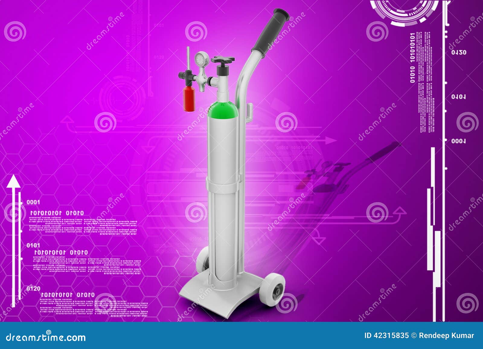 Digitale Illustratie Van Zuurstofcilinder Stock Illustratie ...