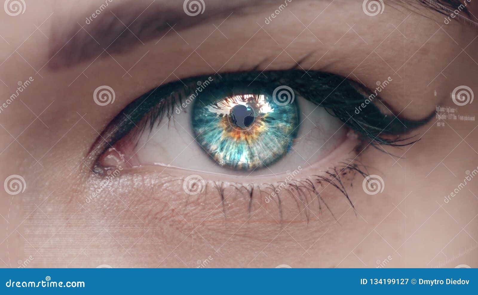 Digitale Samenstelling Van Het Knipperen Van Oog Met Technologie ...