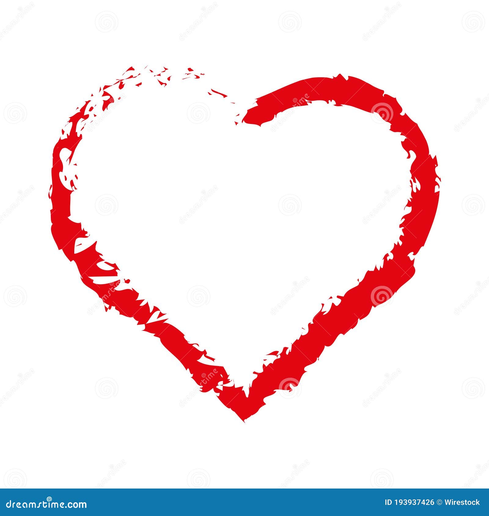 Digitale Tekening Van Een Rood Hart Op Een Wit Valentijnconcept Stock ...