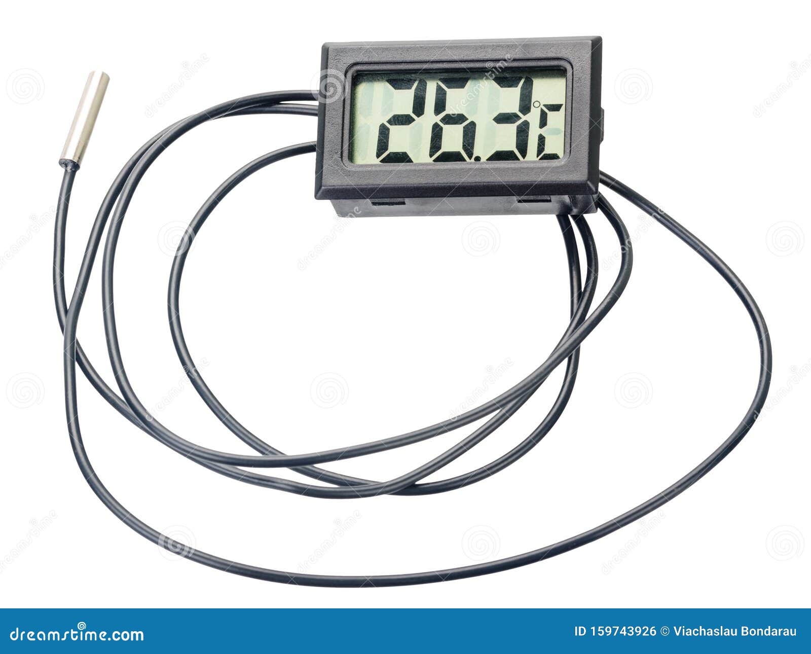 Digitale Thermometer Met Sensor Op Draad Stock Foto - Image of lucht ...