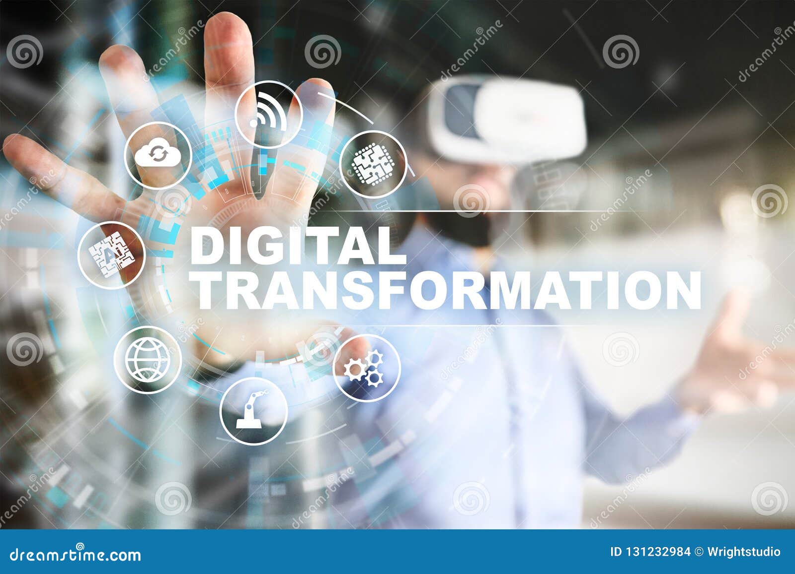 Digitale Transformatie, Concept Digitalisering Van Bedrijfsprocessen En ...