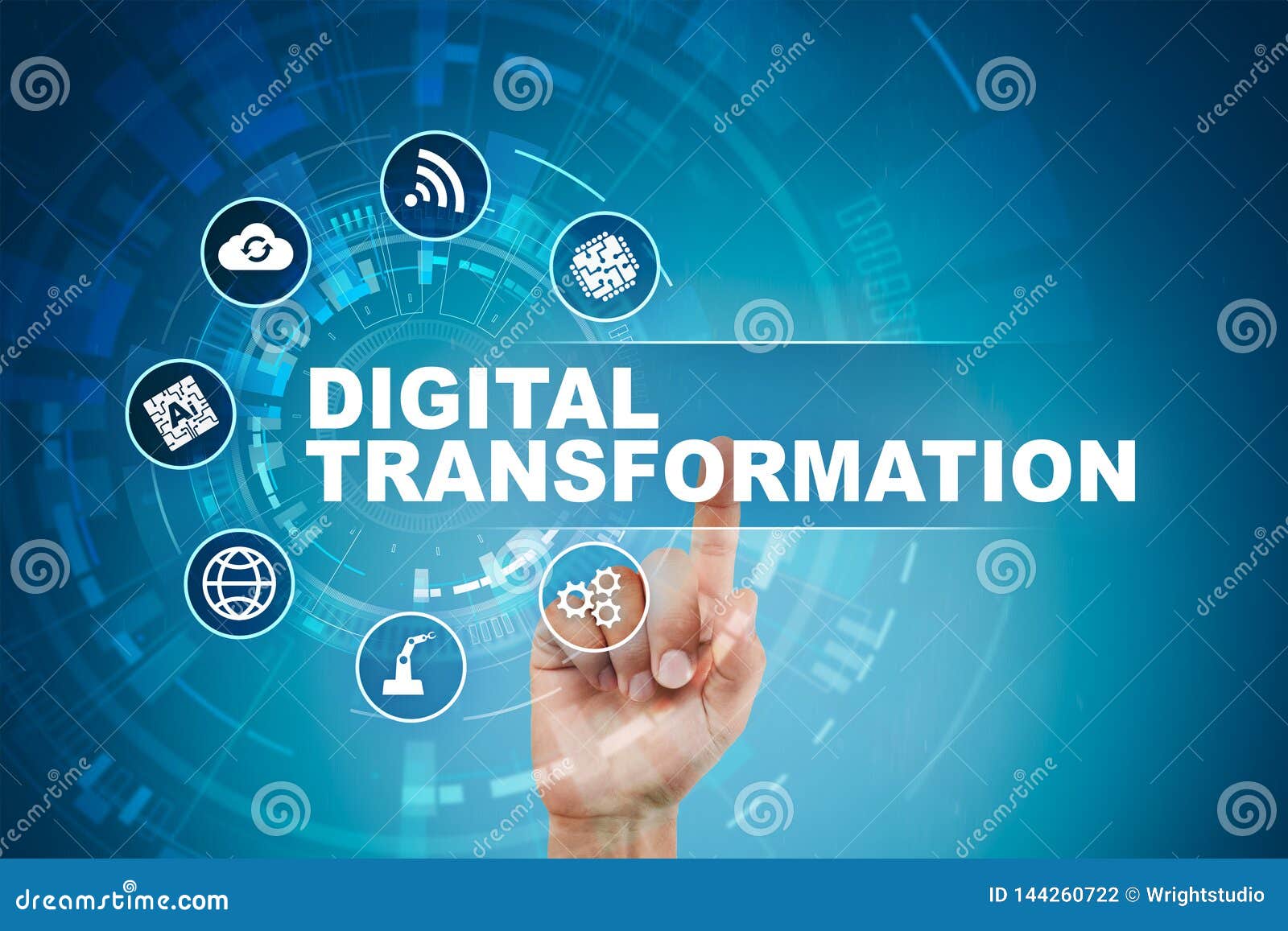 Digitale Transformatie, Concept Digitalisering Van Bedrijfsprocessen En ...