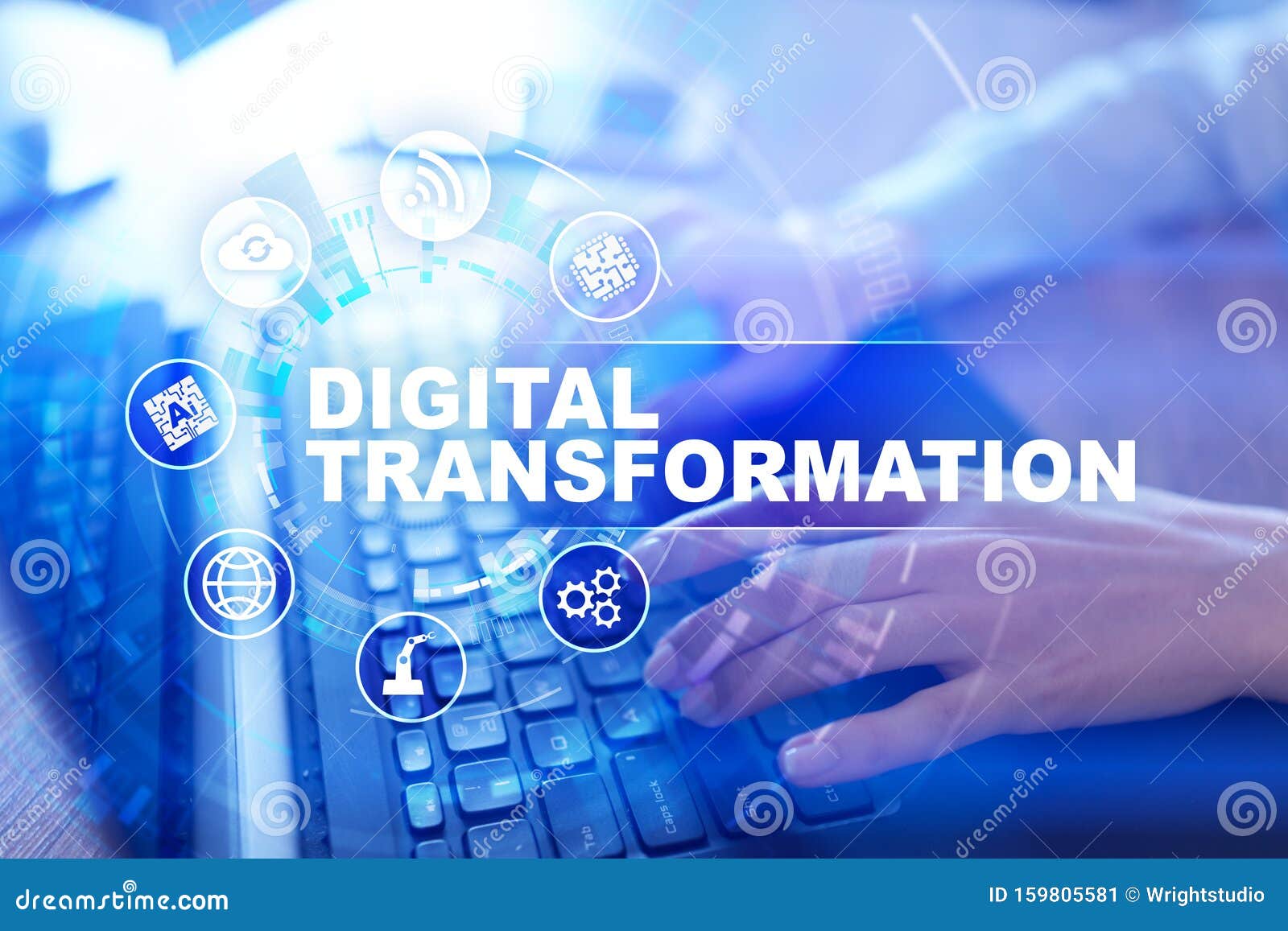 Digitale Transformatie, Concept Van Digitalisering Van ...