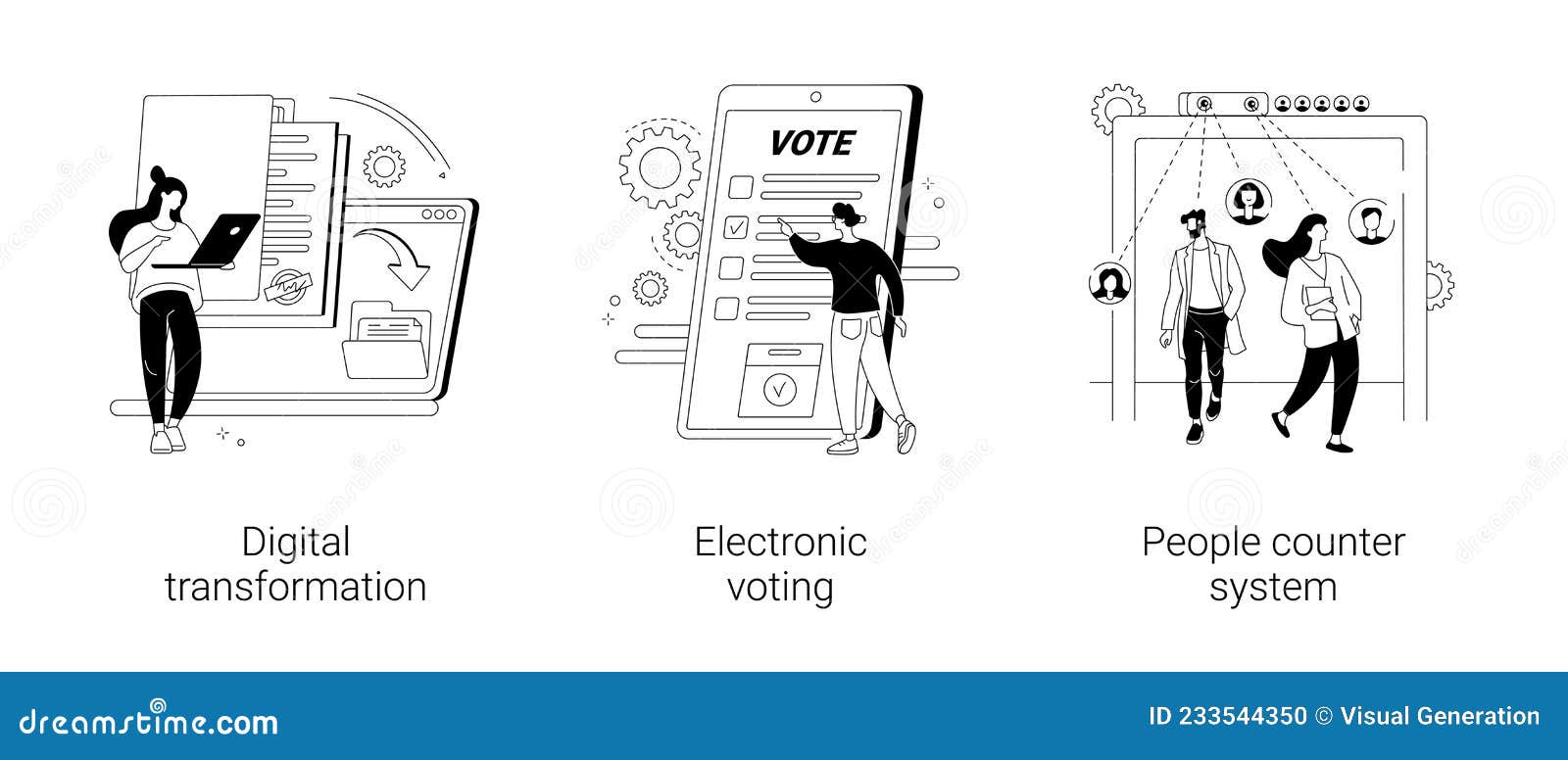 Digitalization Abstract Concept Vector Illustrations. Stock Vector ...
