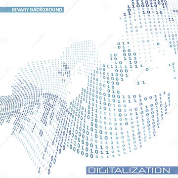 Digitalization. Binary Background with Ones and Zeros. Digital Vector Graphics Stock Vector ...