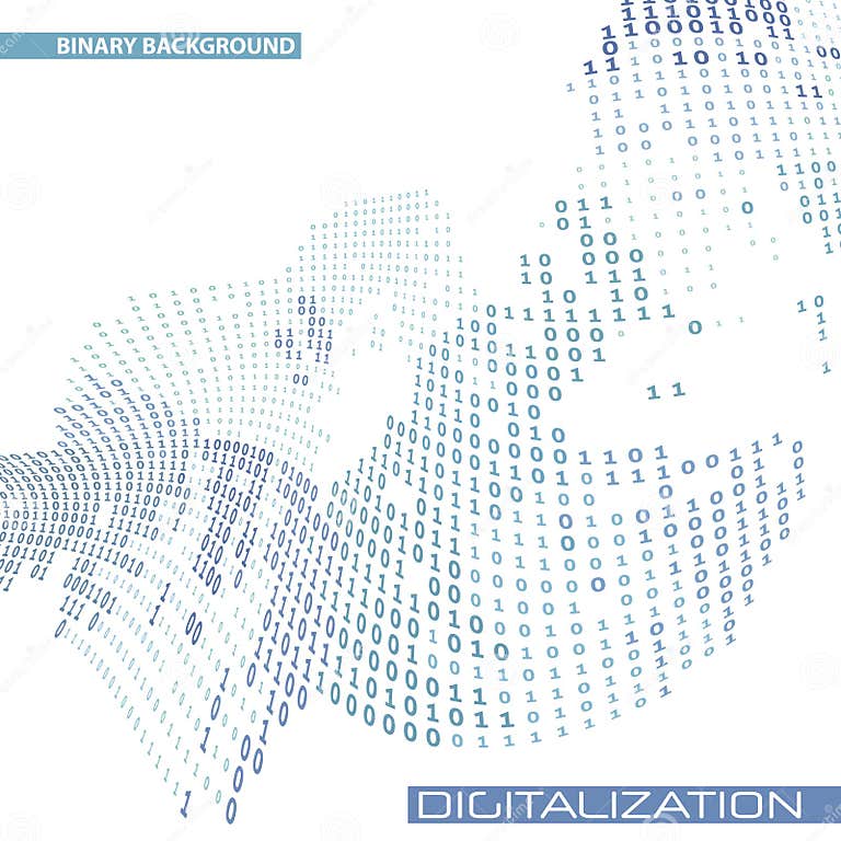 Digitalization. Binary Background with Ones and Zeros. Digital Vector Graphics Stock Vector ...