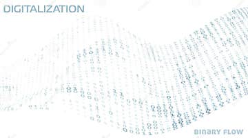 Digitalization. Binary Data Flow by Ones and Zeros Stock Vector ...