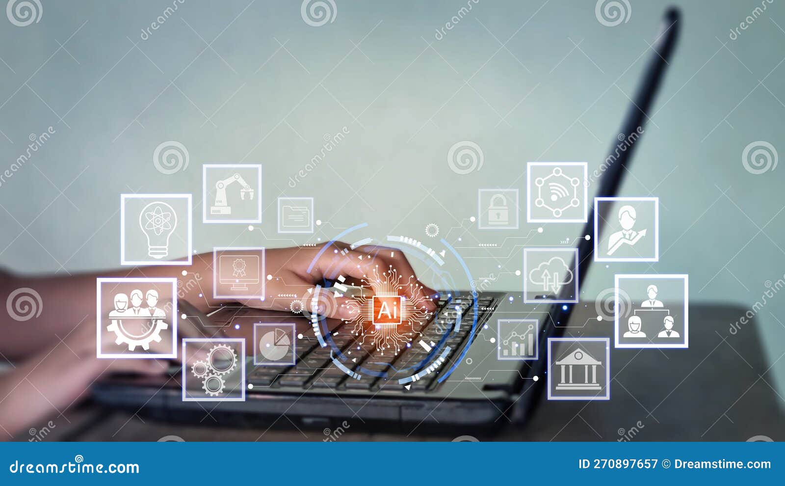 Digitalization of Business Processes and Data Stock Image - Image of ...