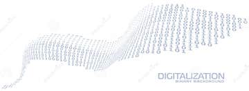 Digitalization. Digital Binary Curved Stream. Vector Graphics Stock Vector - Illustration of ...