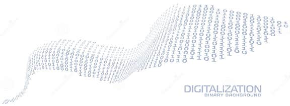 Digitalization. Digital Binary Curved Stream. Vector Graphics Stock Vector - Illustration of ...