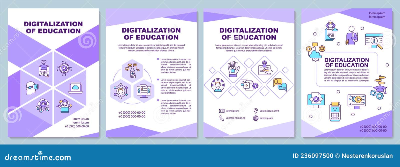 Digitalization of Education Brochure Template Stock Vector ...
