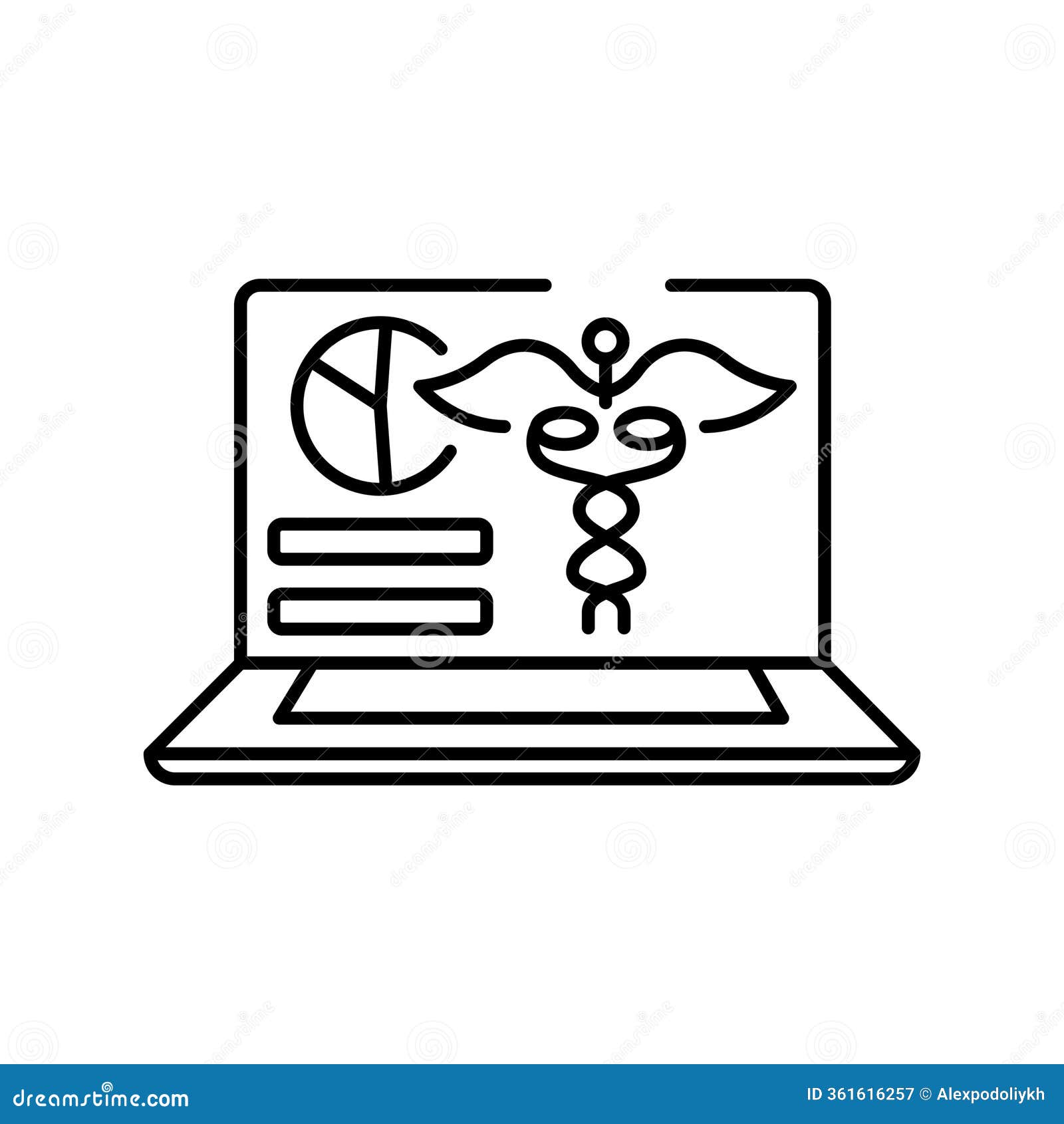Digitalization Healthcare Black Line Icon. Stock Vector - Illustration ...