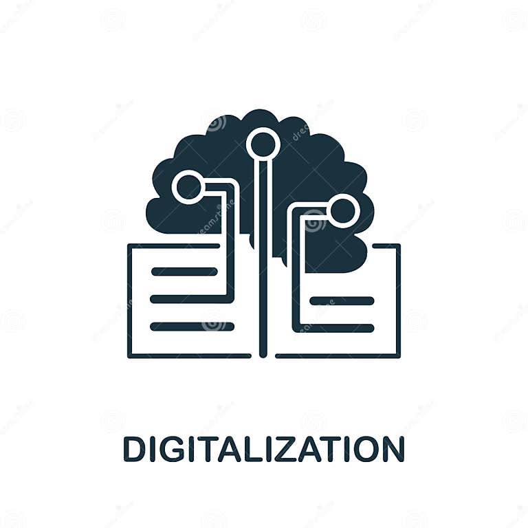 Digitalization Icon. Simple Line Element Digitalization Symbol for ...