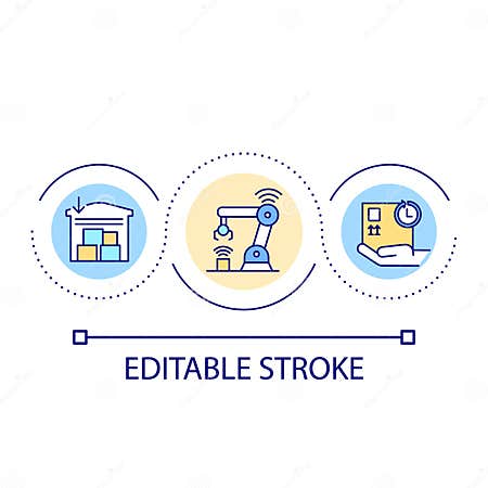 Digitalization of Industrial Processes Loop Concept Icon Stock Vector ...