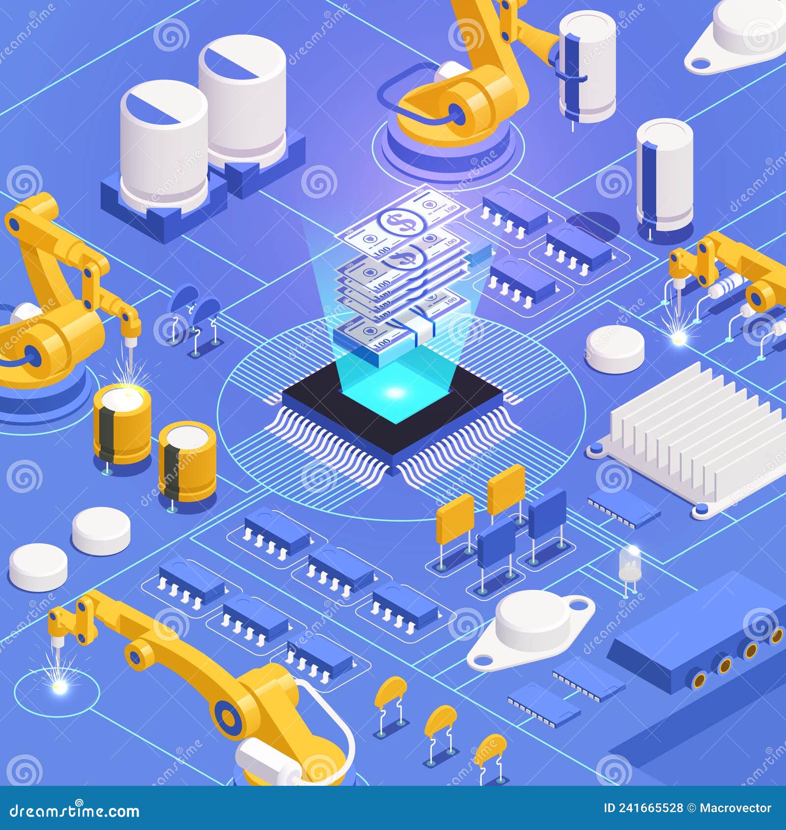 Digitalization Isometric Composition Stock Vector - Illustration of ...