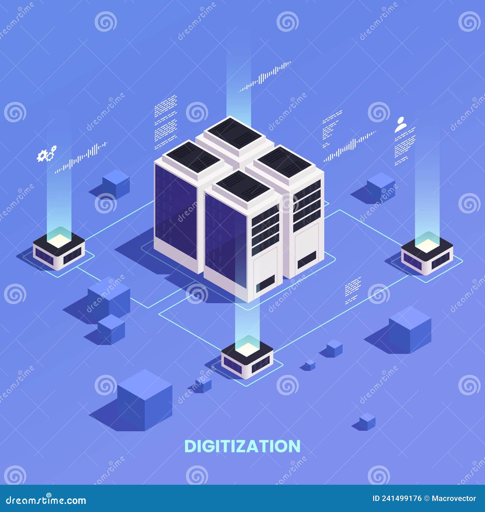 Digitalization Isometric Composition Cartoon Vector | CartoonDealer.com ...