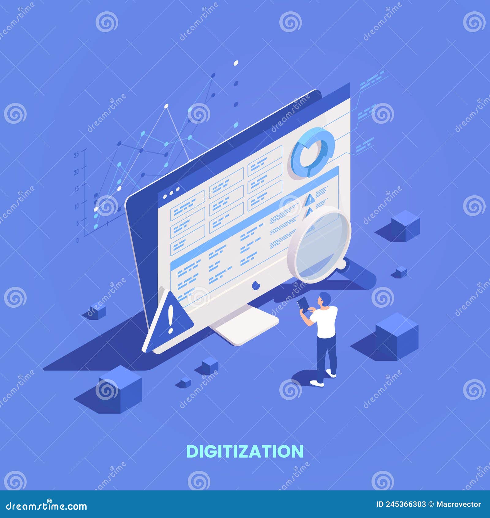 Digitalization Isometric Composition Cartoon Vector | CartoonDealer.com ...